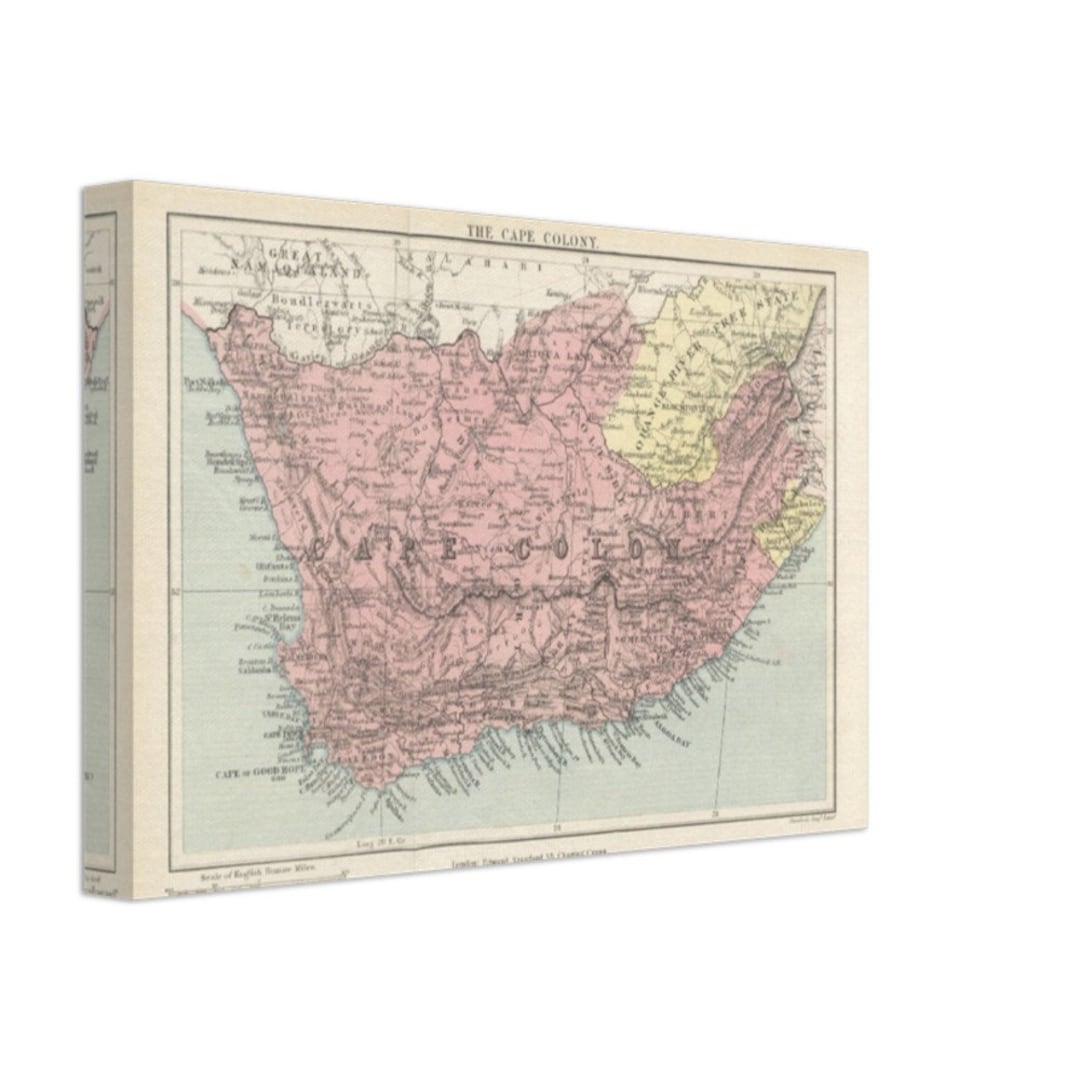 Vintage Map of South Africa 1878 Canvas Print - Etsy