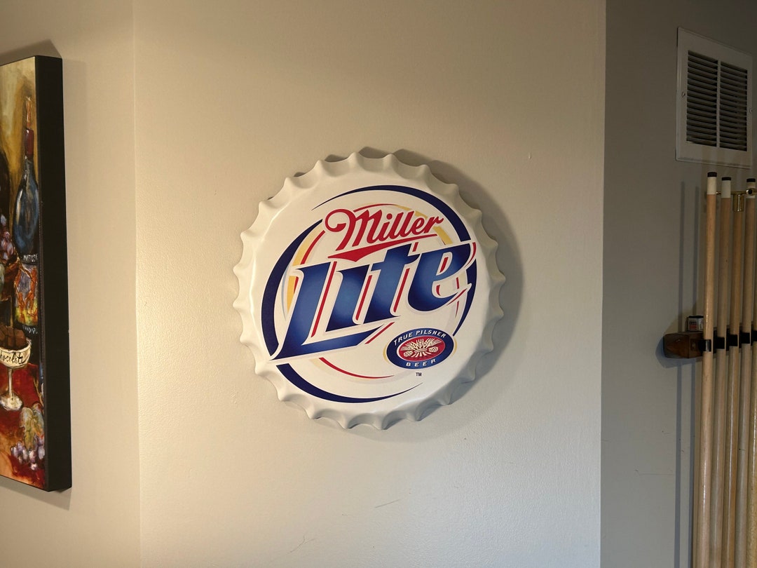 Miller Lite Vintage Bottle Cap Sign Man Cave Essential - Etsy