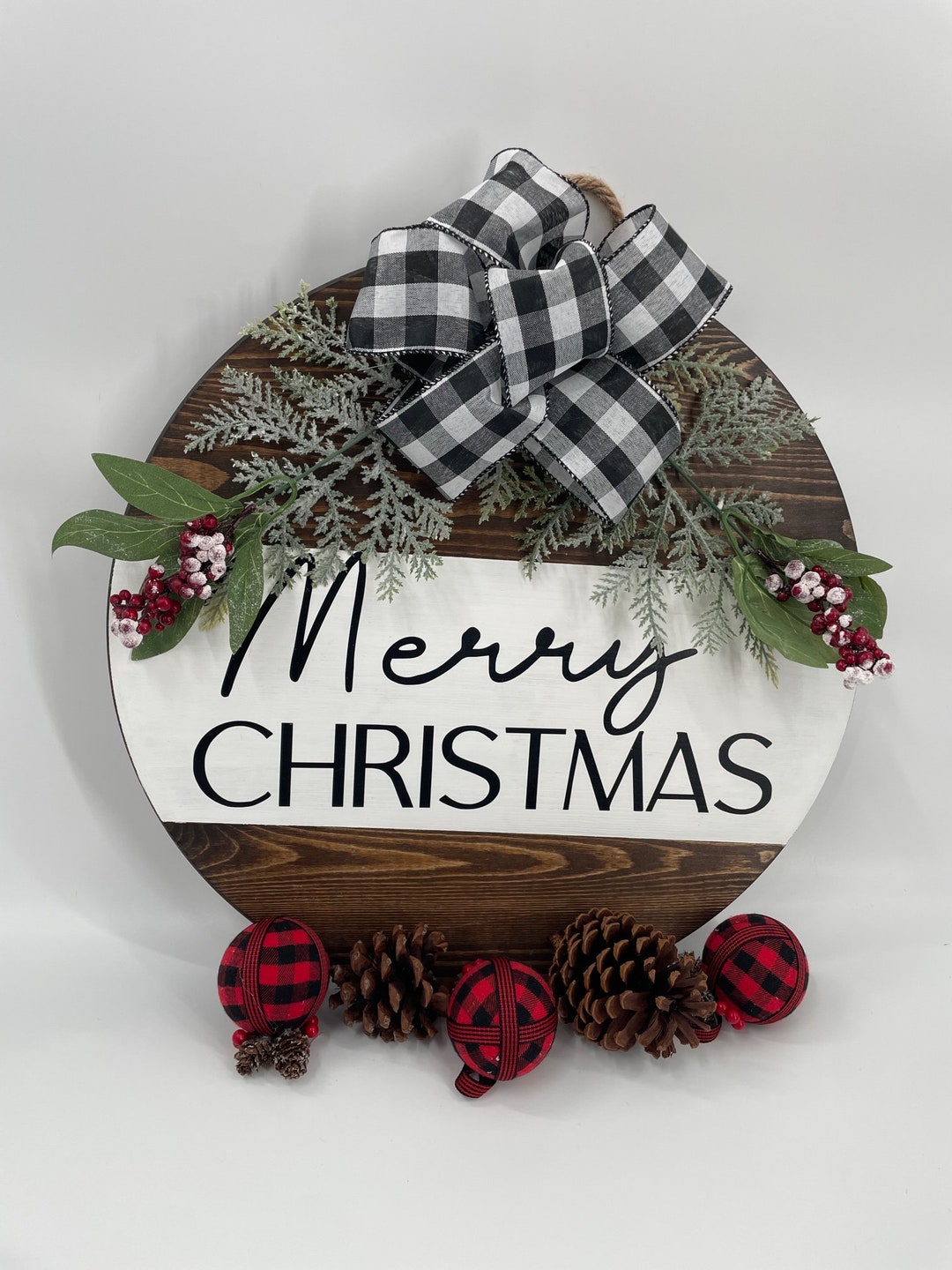 Merry Christmas Door Sign - Etsy