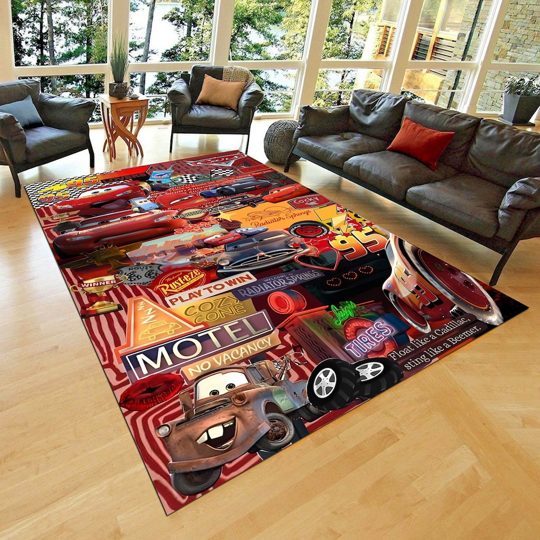 Cars Rug, Lightning Mcqueen Rug, Car Movie Rug, Sports Rug, Mcqueen Rug ...
