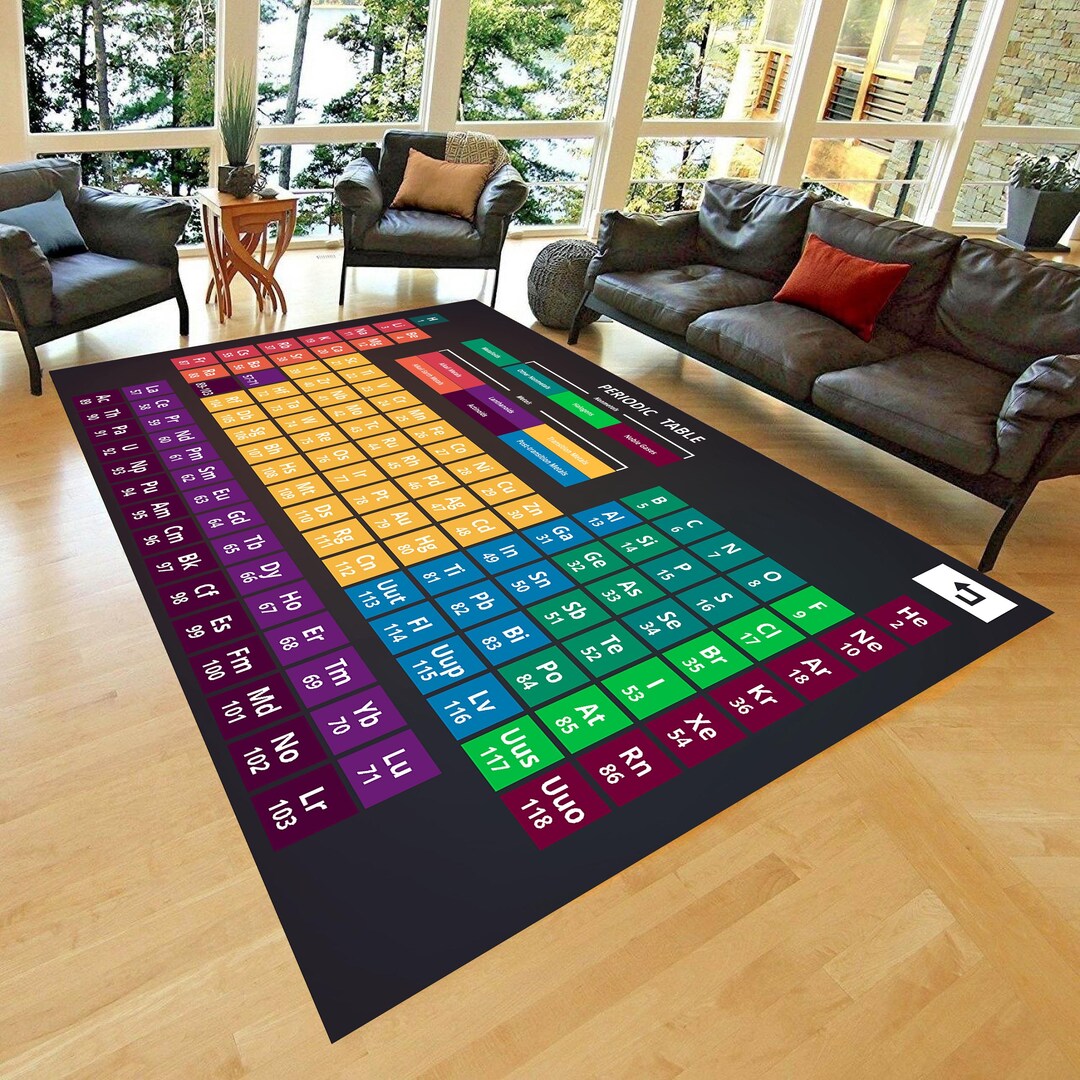 Periodic Table of Elements Area Rug Washable Personalized Tabular ...