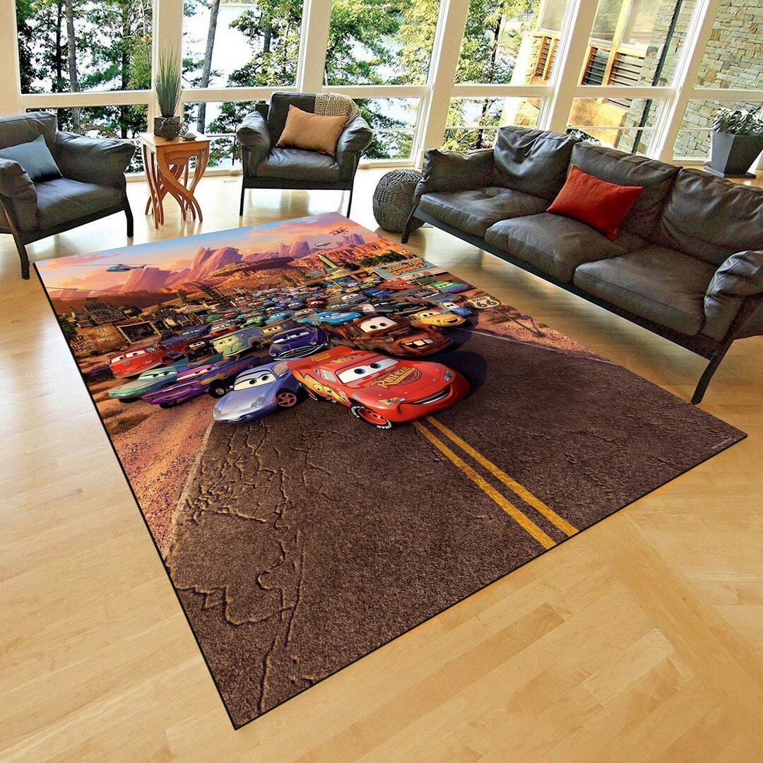 Cars Rug, Lightning Mcqueen Rug, Car Movie Rug, Sports Rug, Mcqueen Rug ...