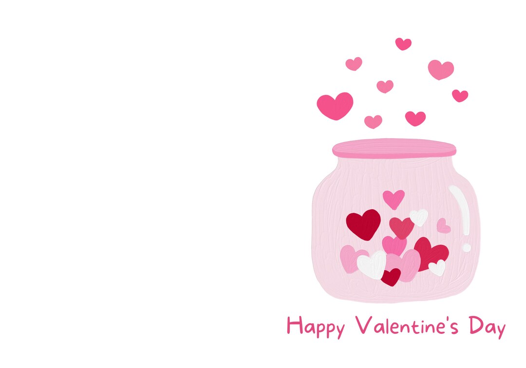 Jar of Hearts Valentine's Day Card - Etsy