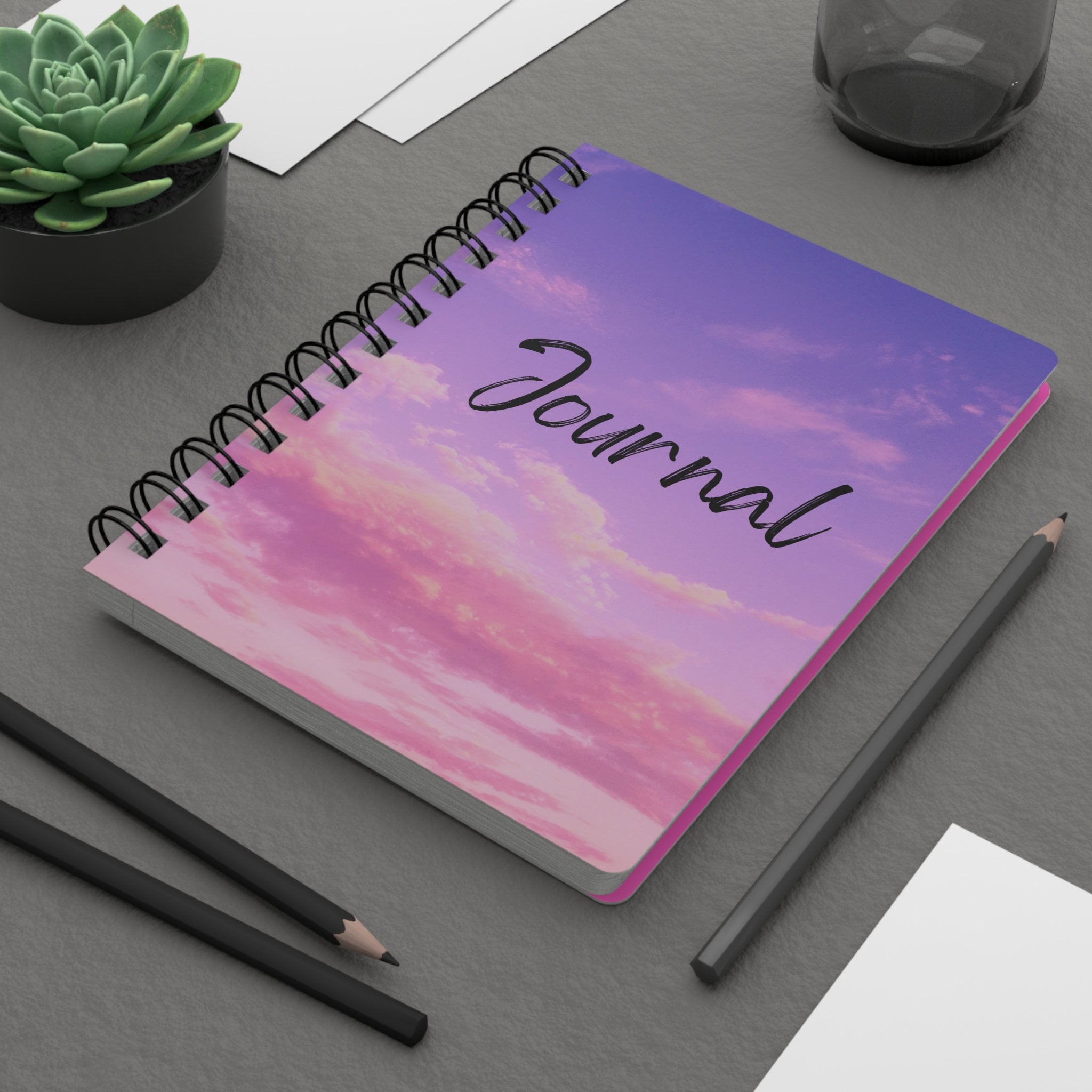 Pink Sunset Spiral Bound Journal, Journals for Women, Journals for Men ...