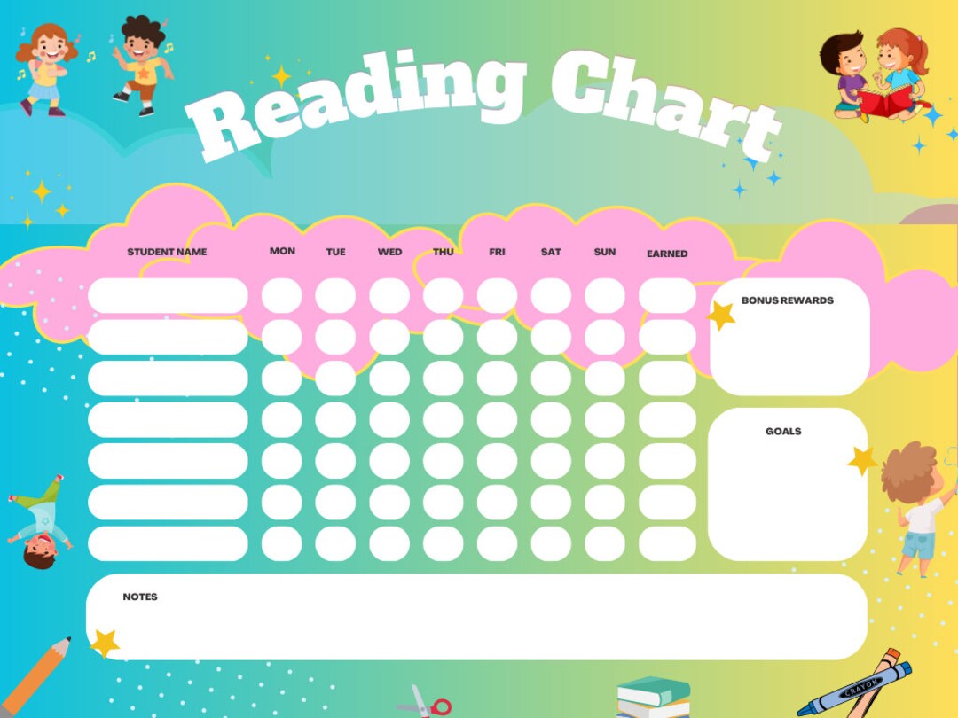 Student Reading Chart- Gifts for Teachers, Gifts for Student, Back to ...