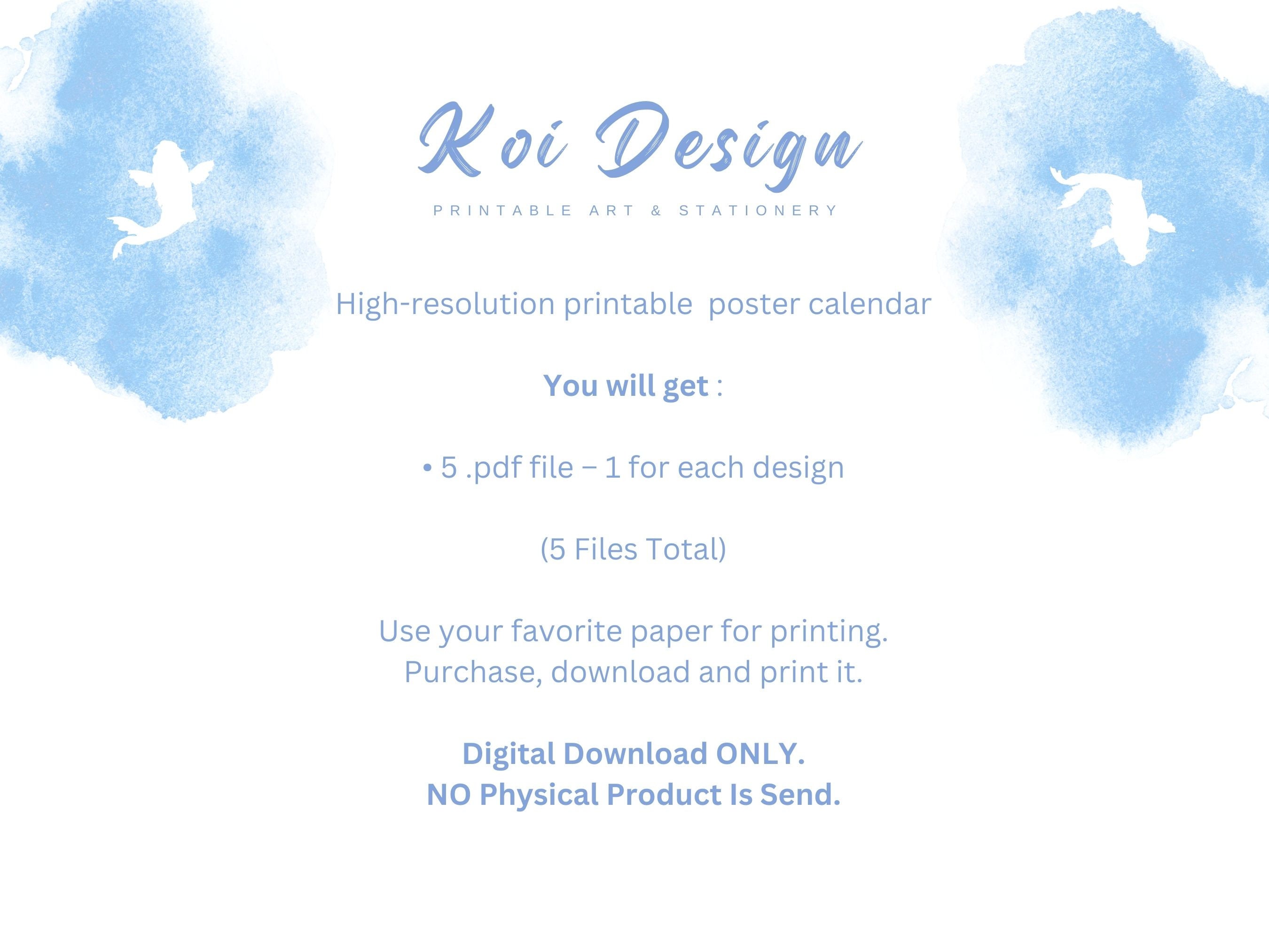 2024 Poster Calendar Monday Start Wall Calendar Pink Calendar Printable ...