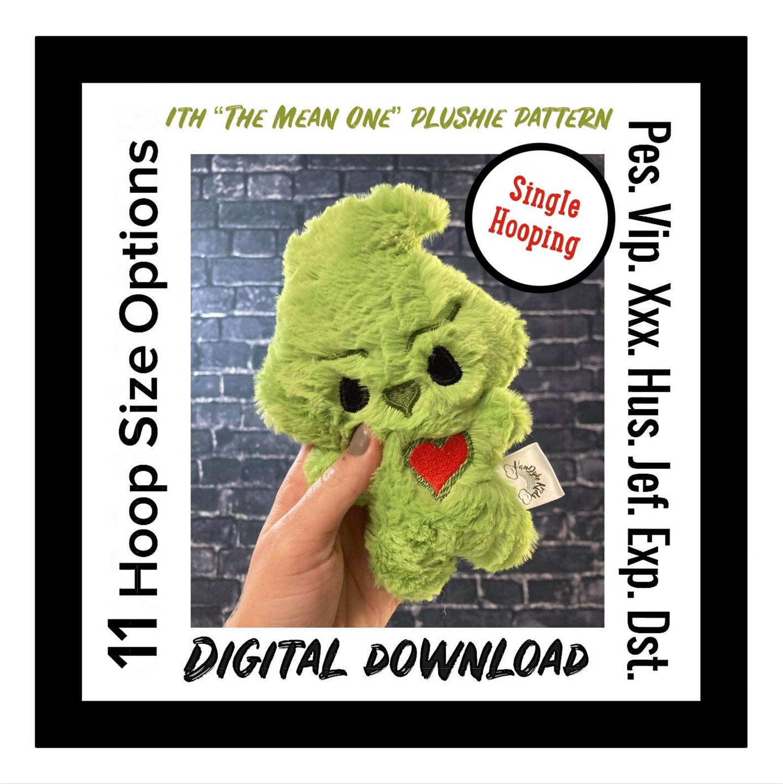 The Mean One in the Hoop Pattern - Etsy