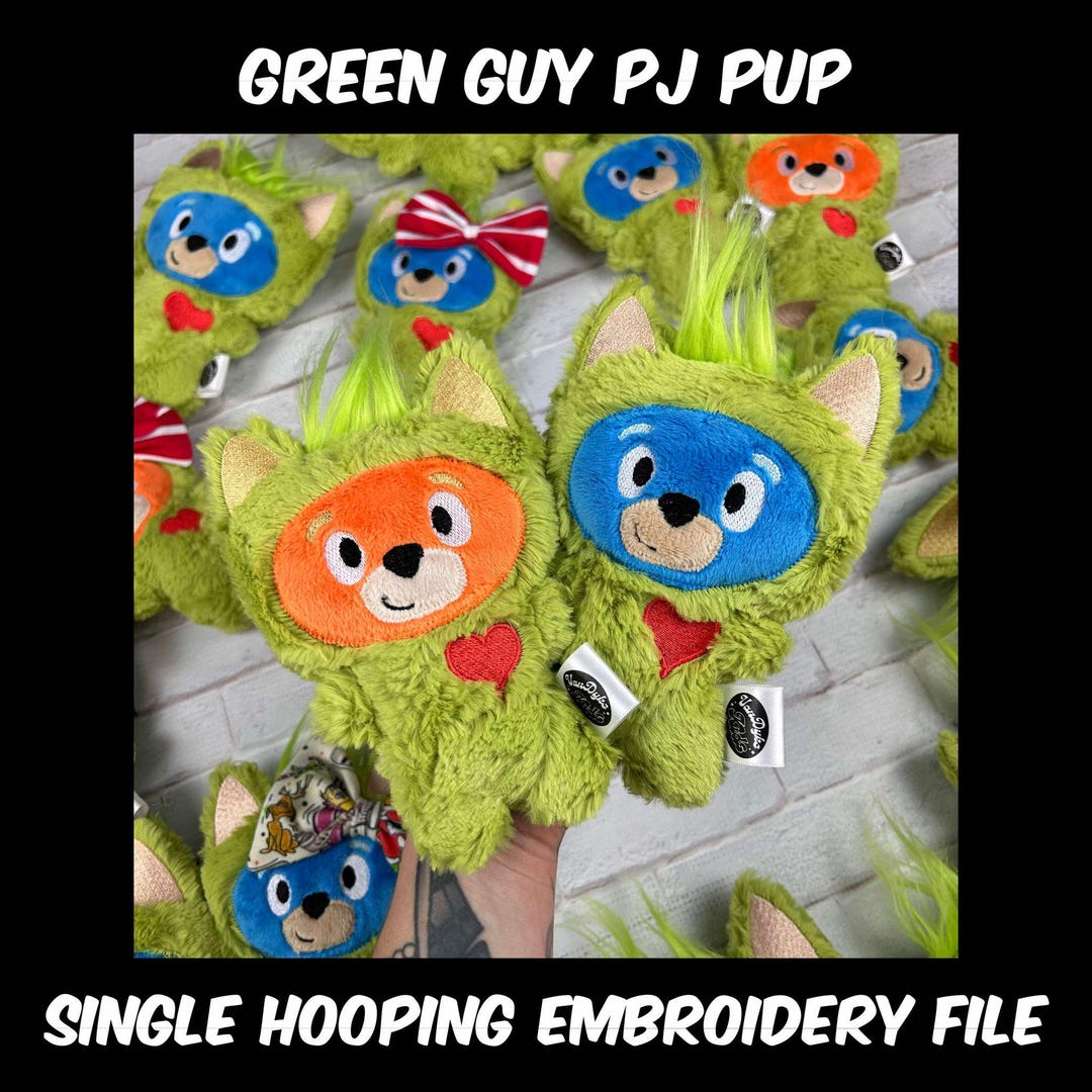 Green Guy PJ PUP in the Hoop Pattern - Etsy