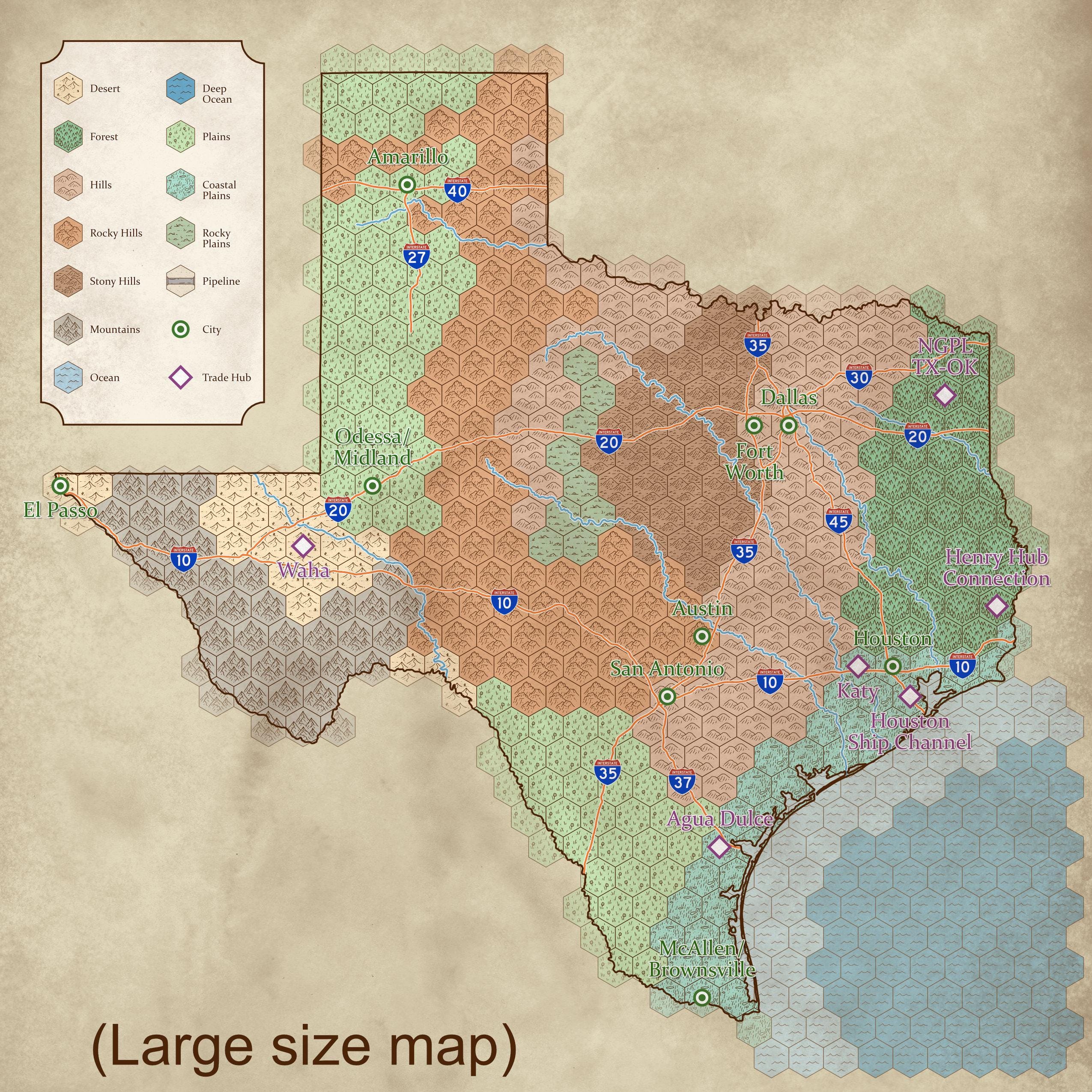 Custom Hex Map - Large - Etsy