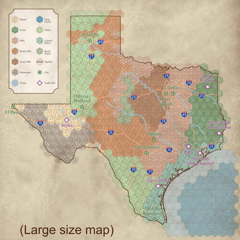 Custom Hex Map - Medium - Etsy