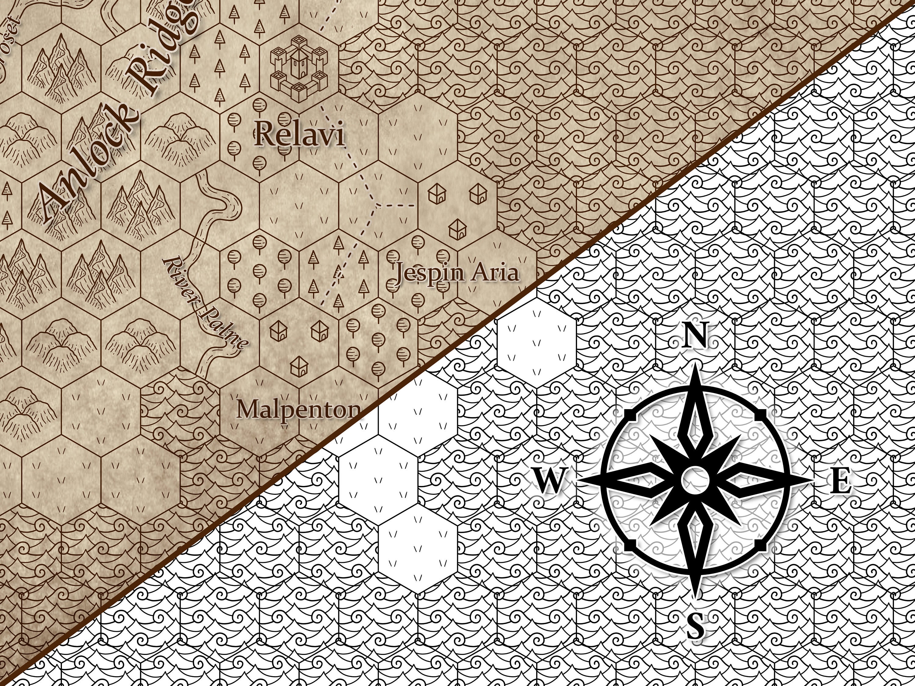 Custom Hex Map Medium - Etsy