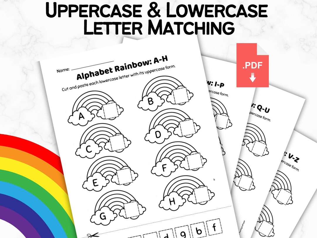 Alphabet Letter Matching Cut & Paste, Uppercase Lowercase Pre-k ...