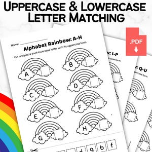 Alphabet Letter Matching Cut & Paste, Uppercase Lowercase Pre-k ...