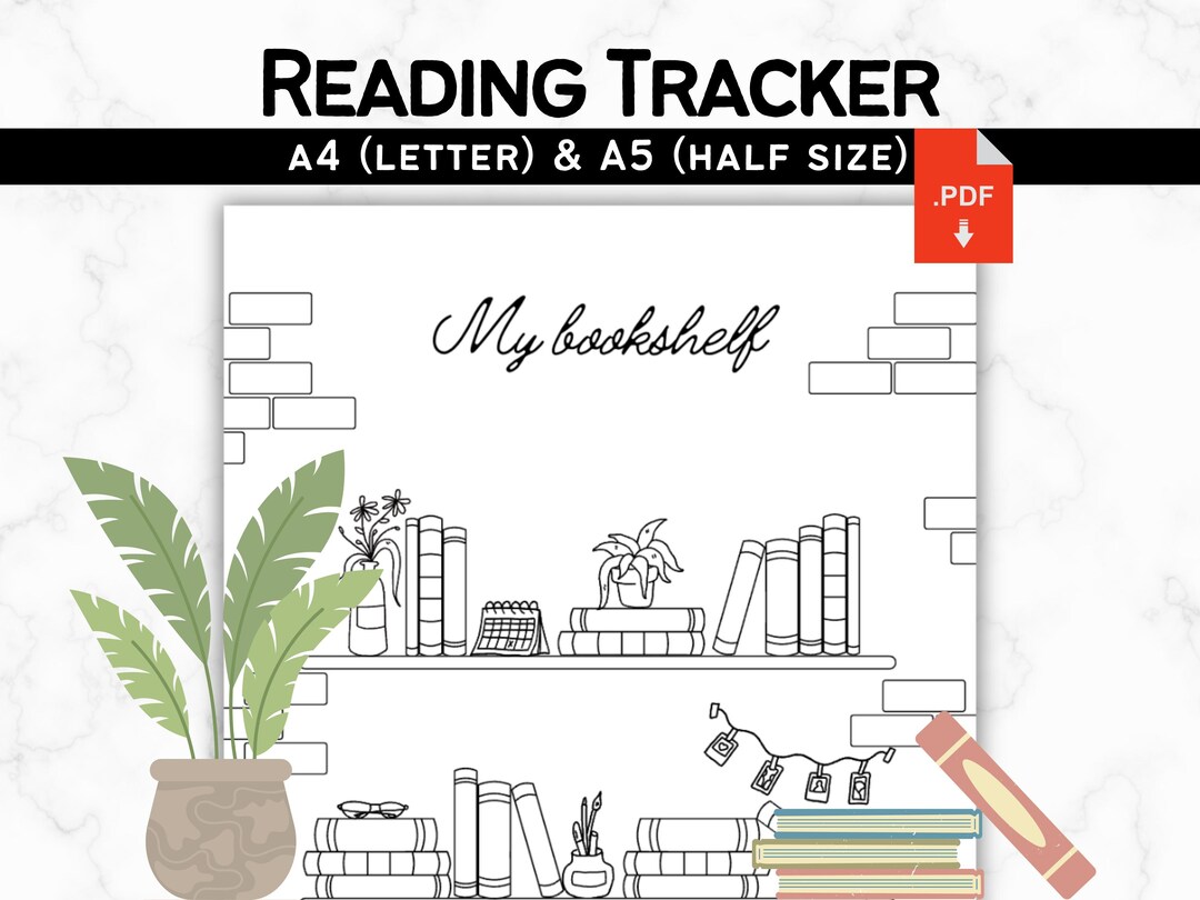 Printable Book Reading Tracker, PDF Book Log, 30 Books Reading ...
