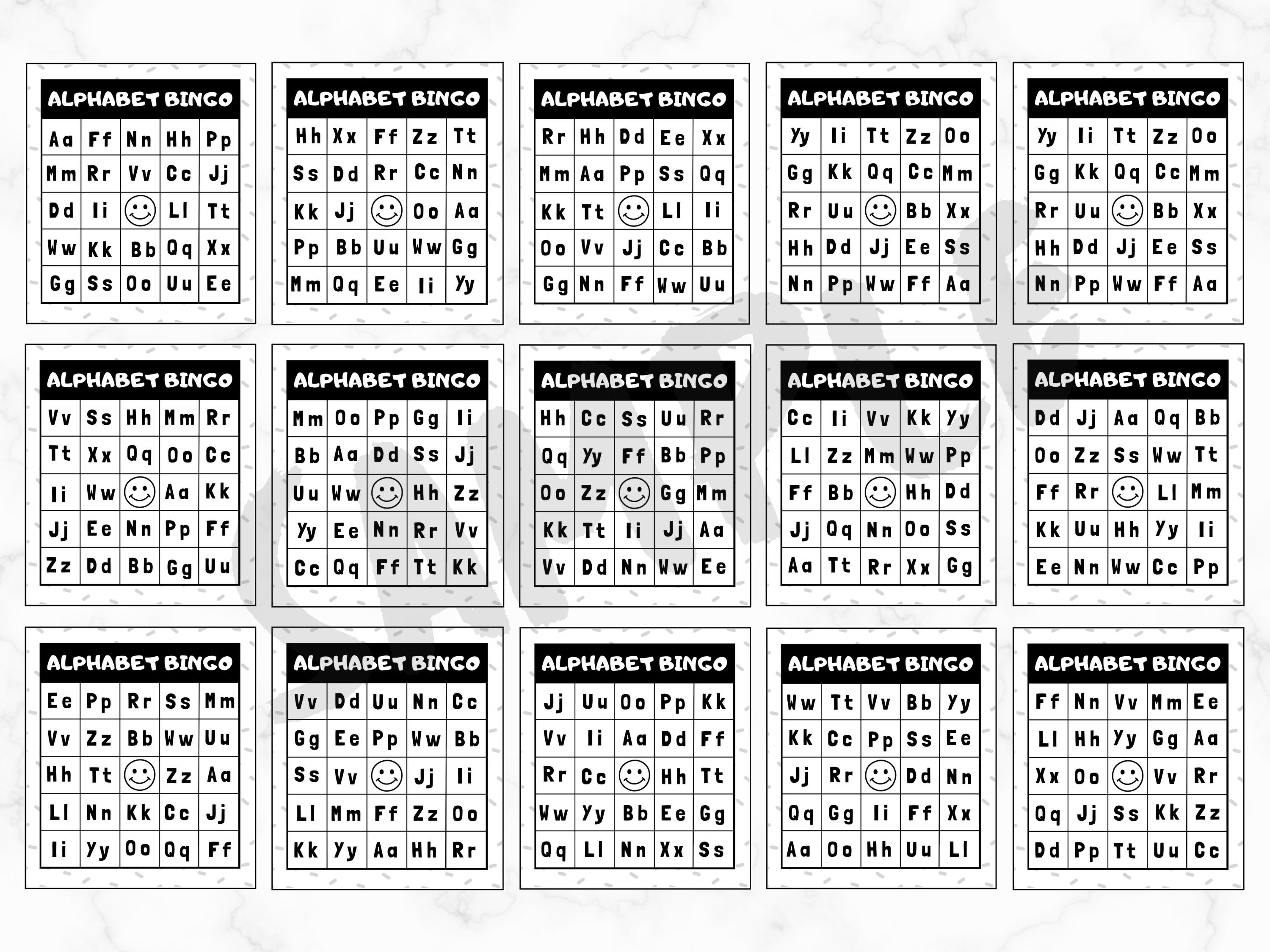 Alphabet Bingo Game, Uppercase & Lowercase Letters (PDF Printable) - Etsy