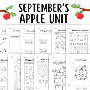 PDF Printable September Apple Unit for Preschool & Kindergarten - Apple ...