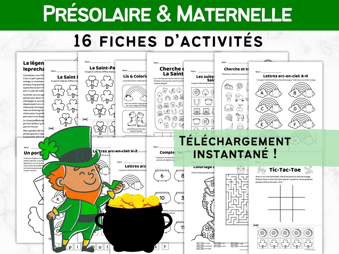 French St-patrick Printable Worksheets for Prek, Preschool ...