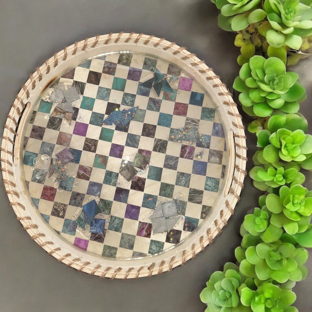 Under the Sea Checkered Wooden Tray - Etsy