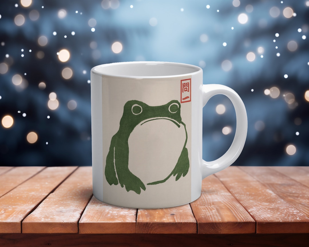 Matsumoto Hoji grumpy Toad Mug. Gift Mug Art Japan Frog Grumpy Flag ...