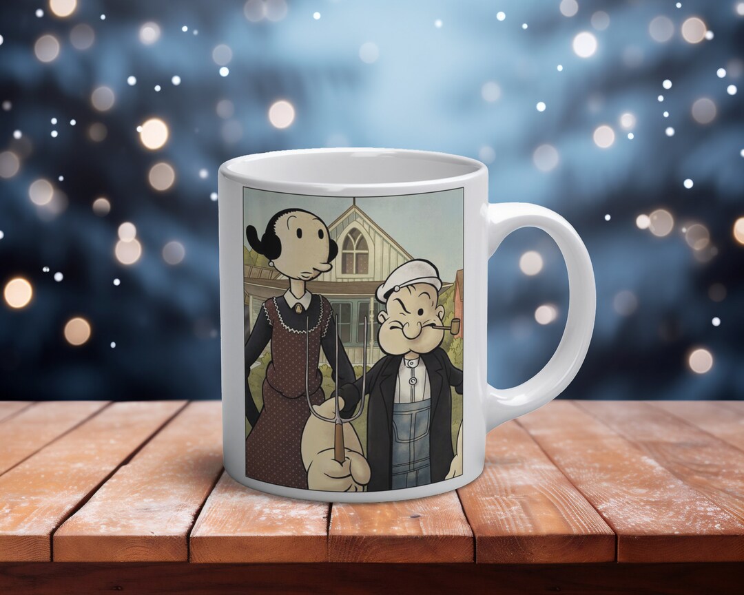 Popeye "american Gothic" Mug Customizable Grant Wood. the Ideal Gift ...