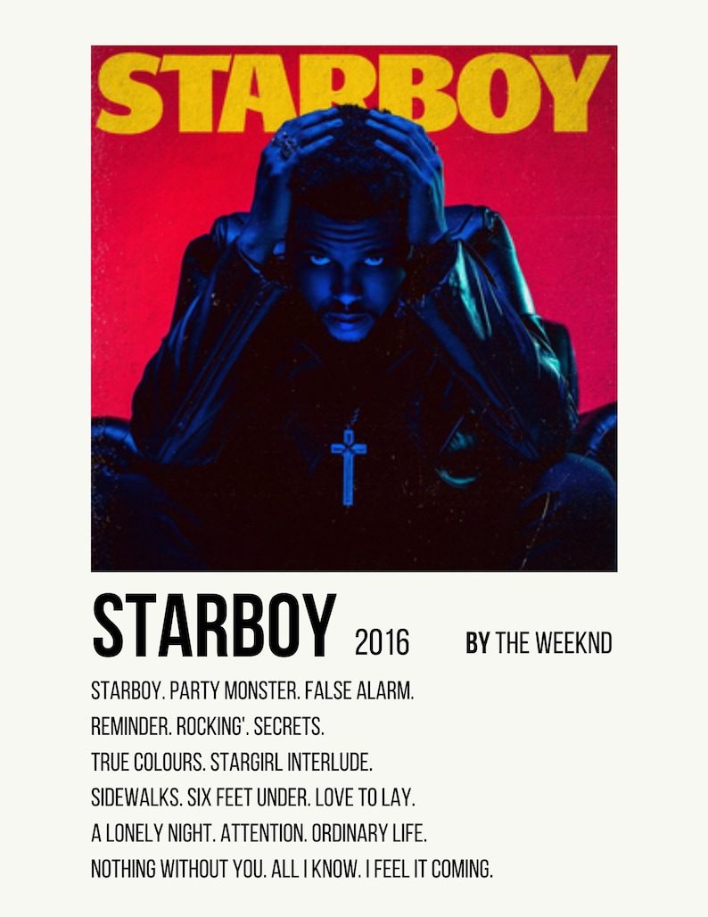 Starboy the Weeknd Album Cover Printable Polaroid Poster - Etsy Canada
