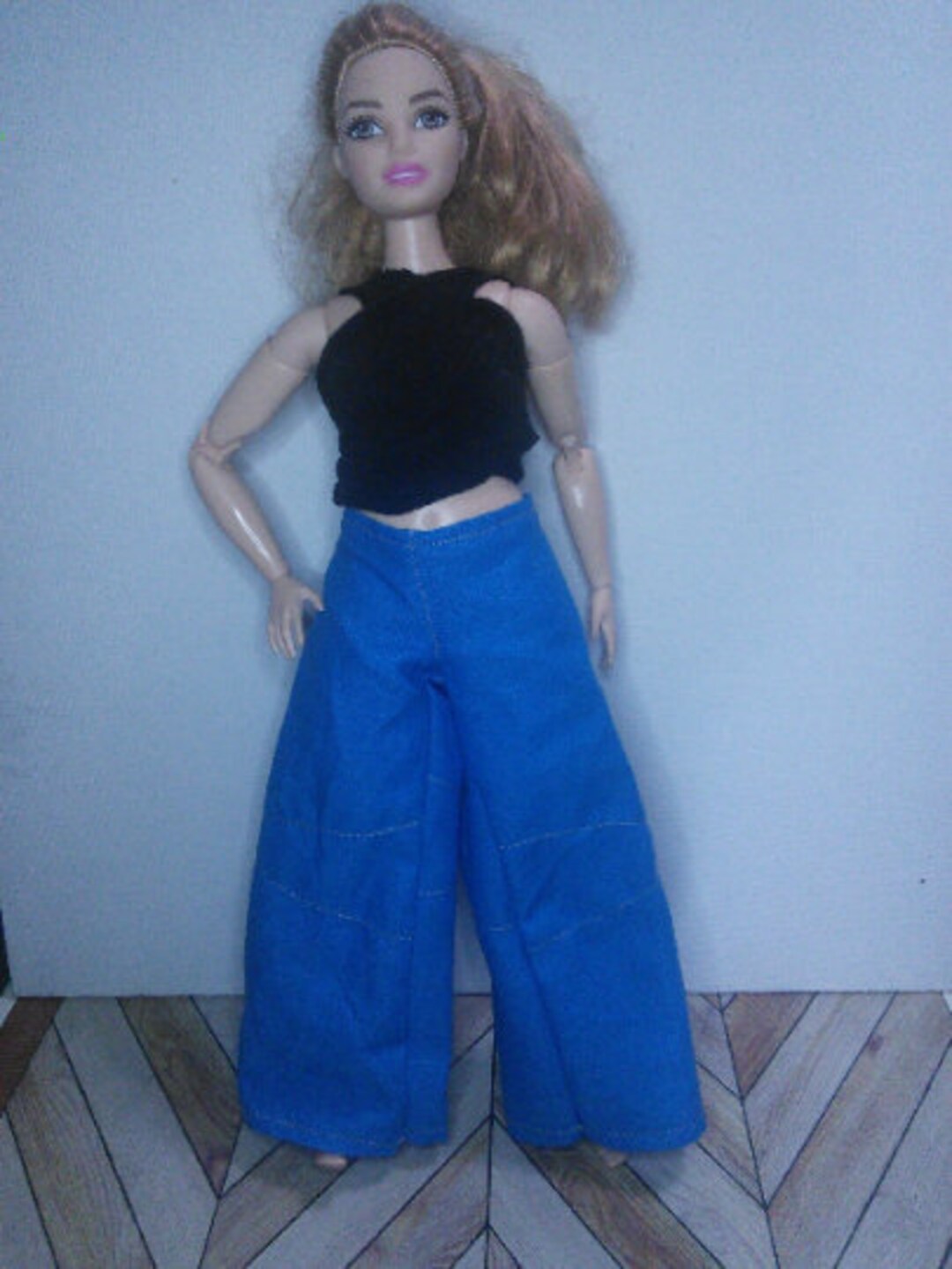 11.5" Fashion Dolls Handmade Clothing Curvy Barb Bright Blue Stitched ...