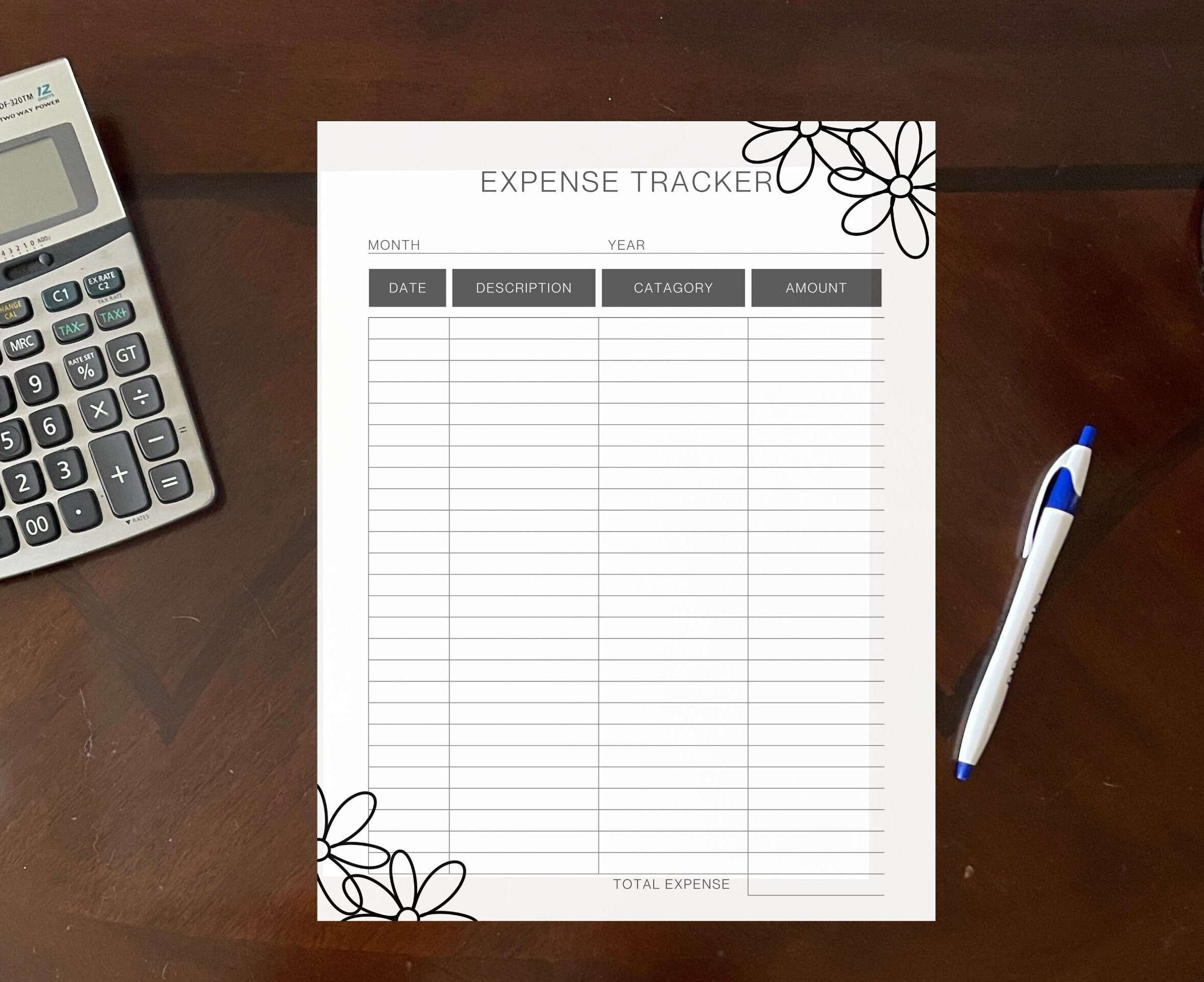 Expense Tracker Planner, Printable Expense Sheet - Etsy