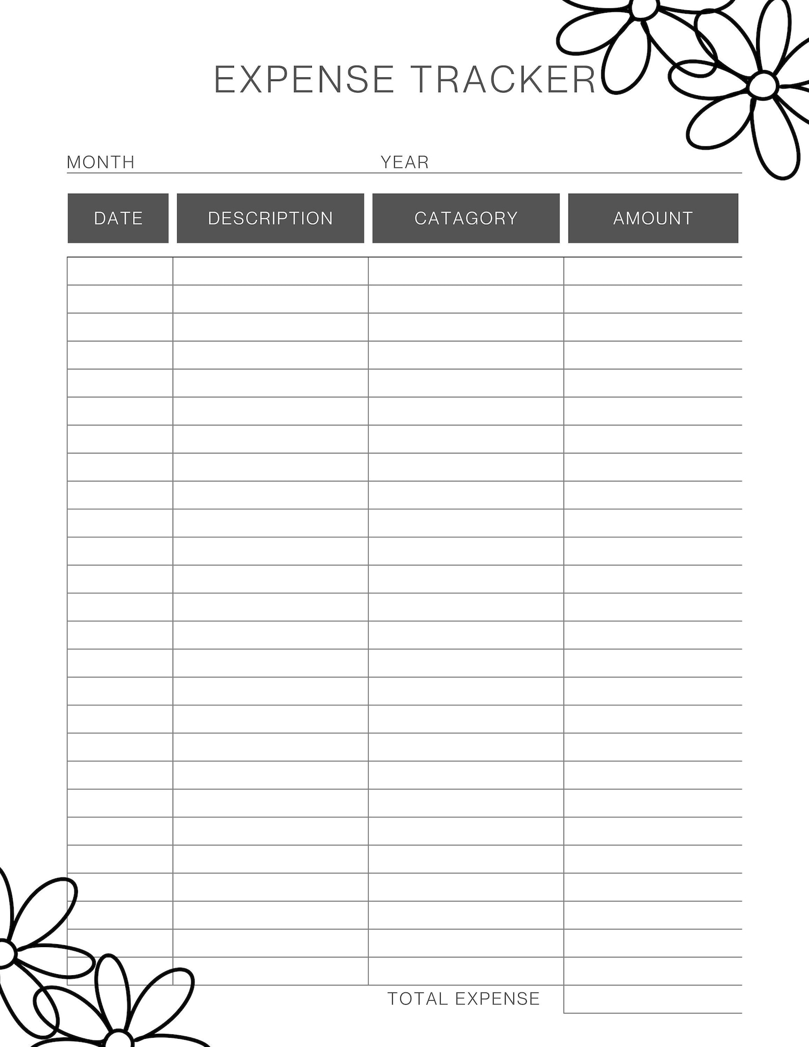 Expense Tracker Planner, Printable Expense Sheet - Etsy
