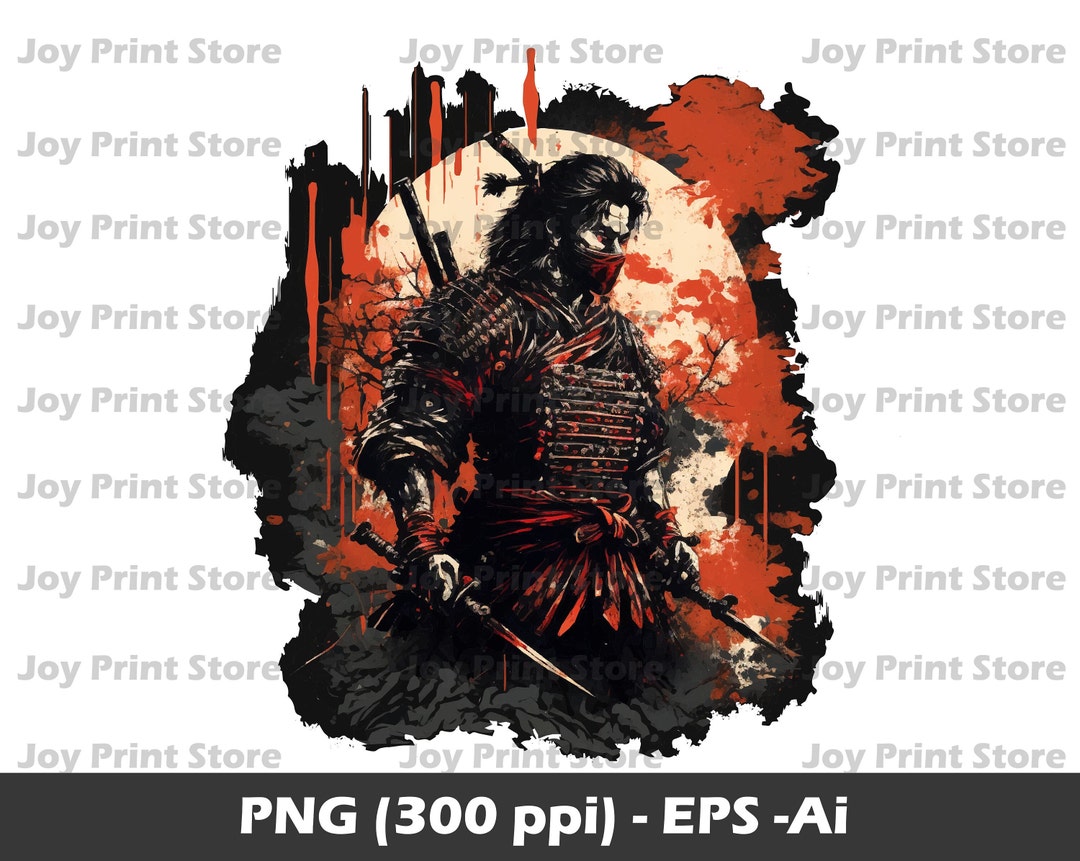 Brave Samurai Art PNG 300dpi, Eps, Instant Download - Etsy