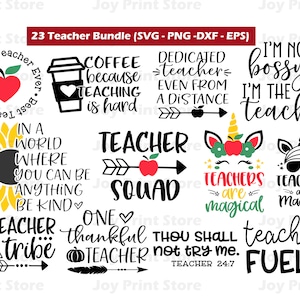 Teacher Svg Bundle, Cricut Teacher Svg, PNG 300 Ppi, Teacher Life Svg ...