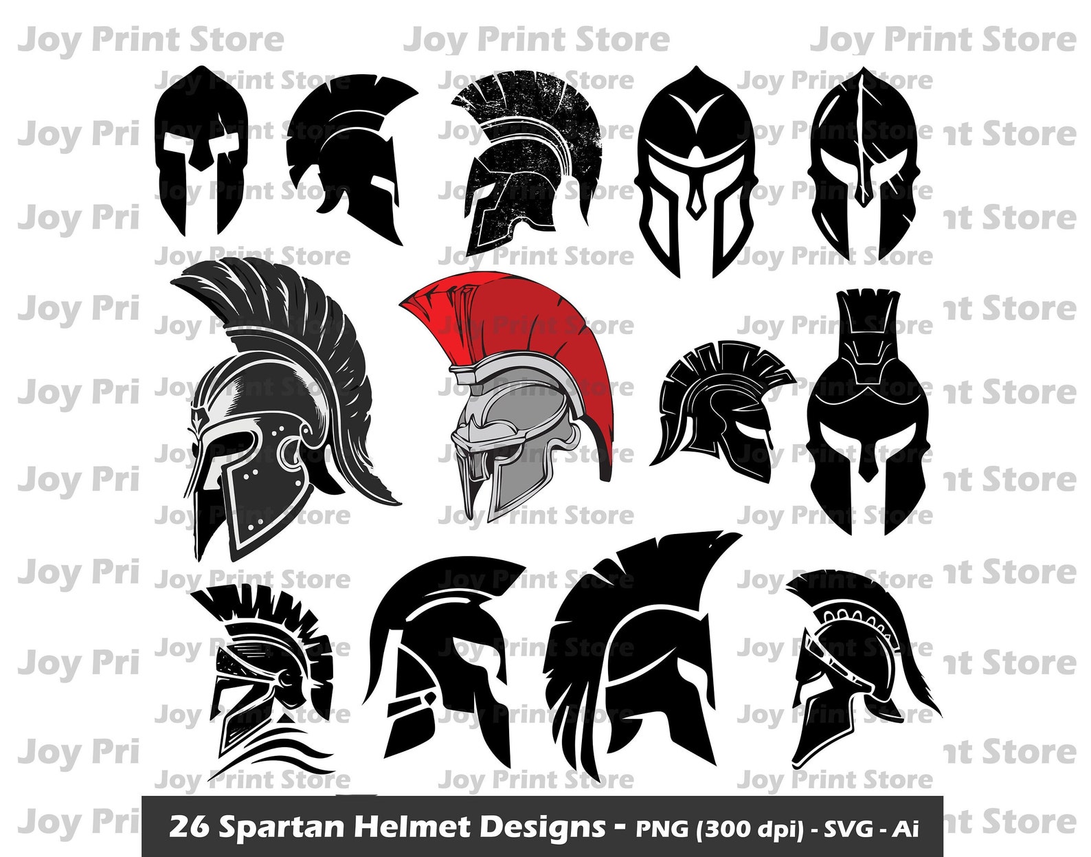 26 Spartan Warrior Helmet Designs | Each Design Includes 3 Formats PNG ...