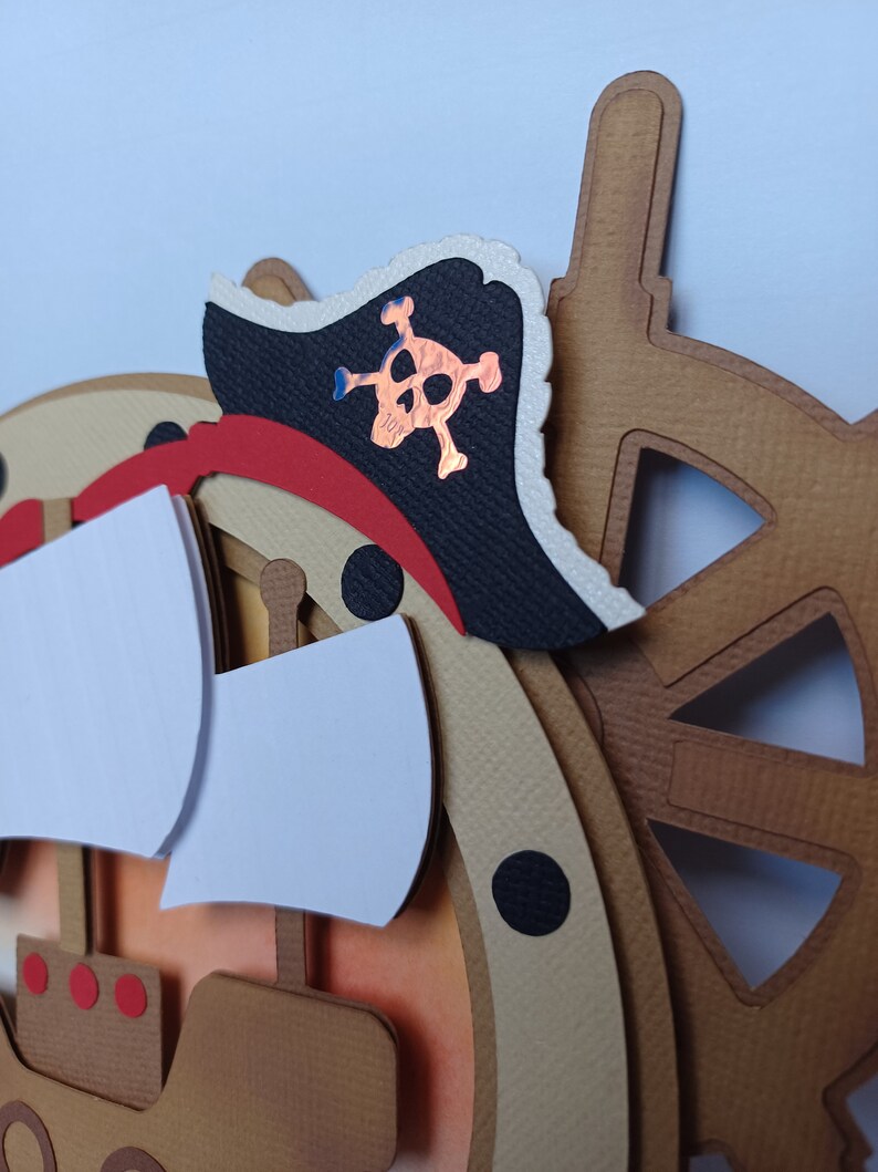 Pirate Ship Birthday Cake Topper/brown Pirate Ship/treasure Chest ...