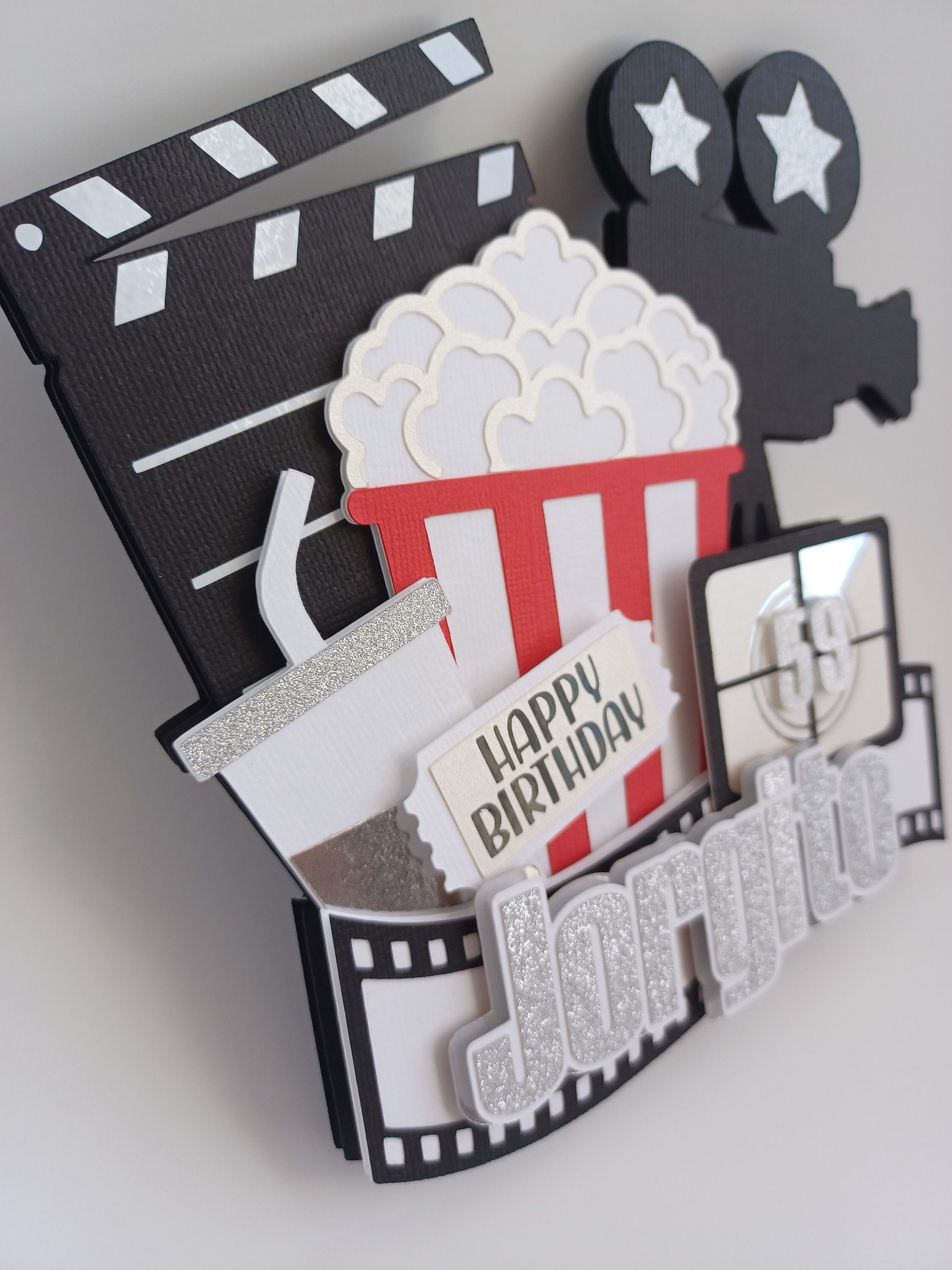 Movie Time Cake Topper/movie Fan Birthday/movie Theme Cake Topper/movie ...