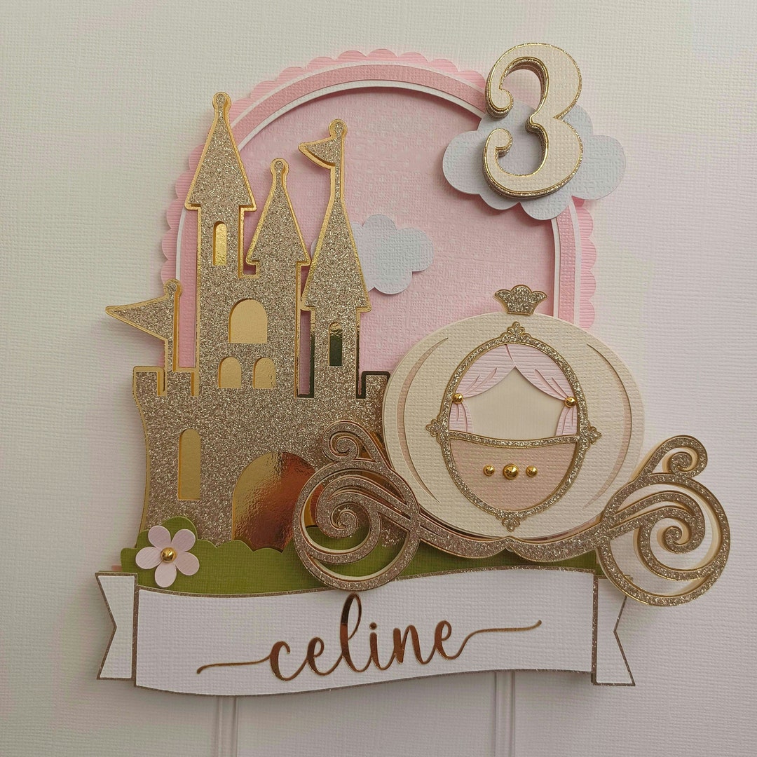 Princess Castle Cake Topper/princess Theme Cake Topper/castle Cake ...