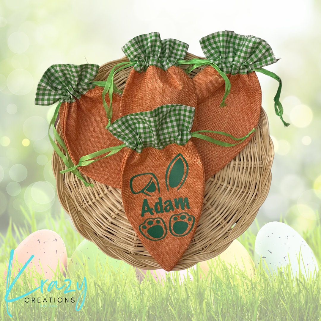 Personalized Carrot Goodie Bags / Personalized Easter Treat Bags ...