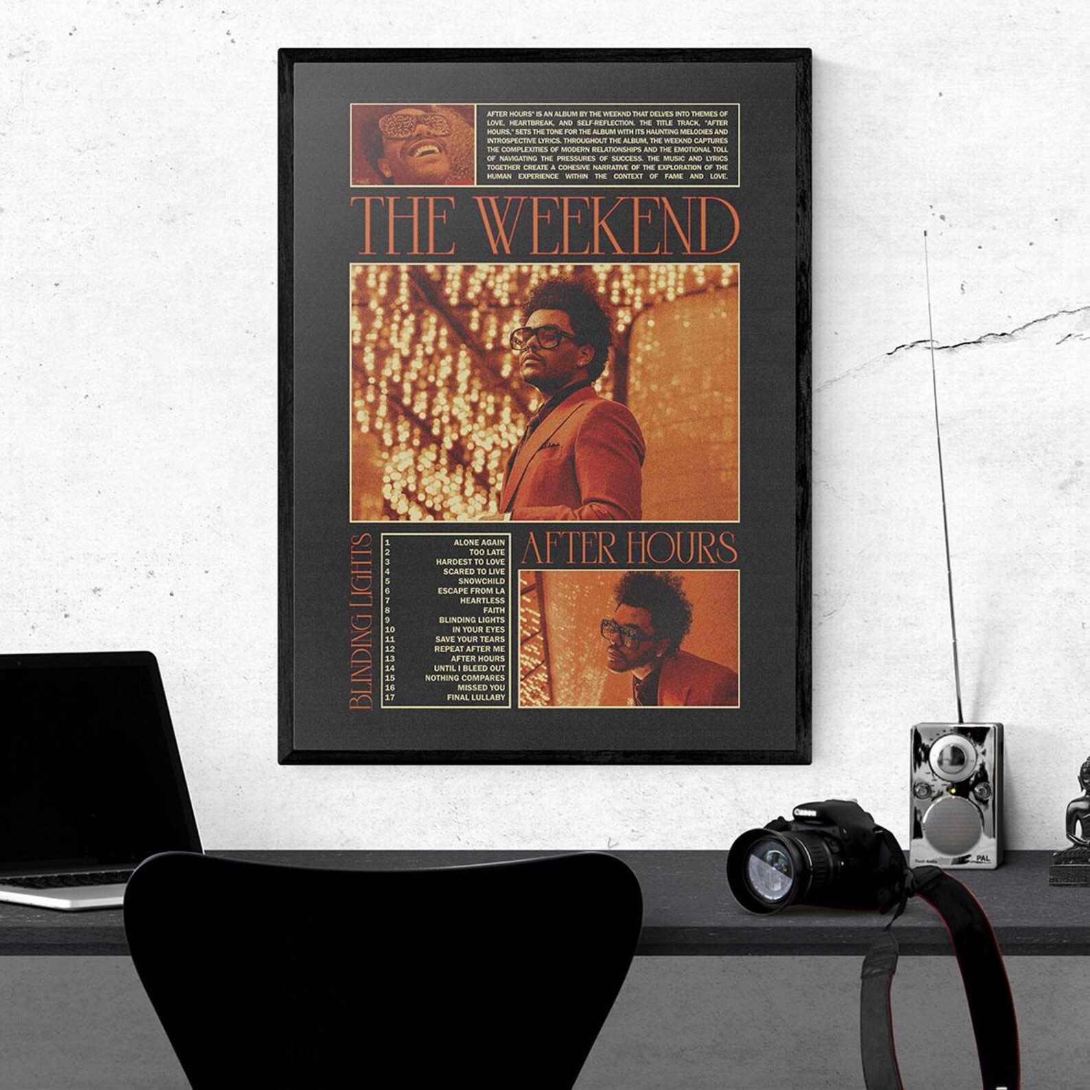 The Weeknd Blinding Lights Poster XO Merch Tracklist Poster Album Cover ...