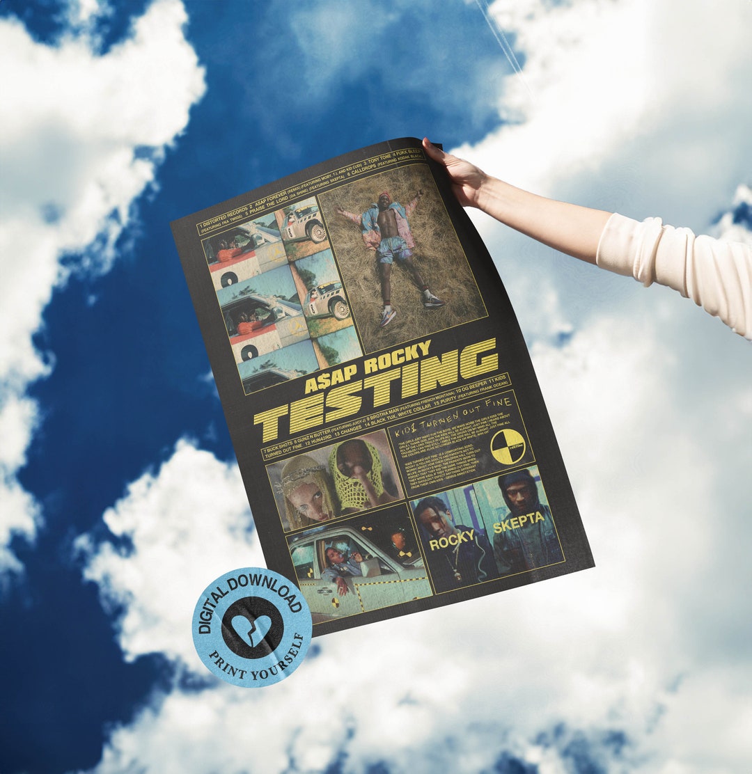 ASAP Rocky 'TESTING' Poster Music Album Cover Wall Art Album Cover ...