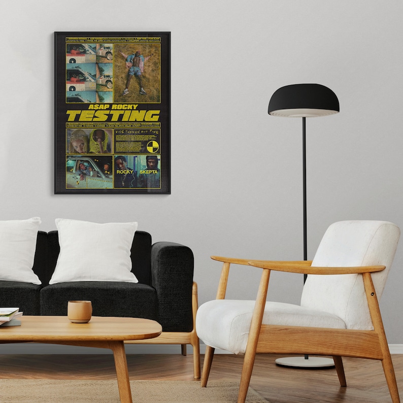 ASAP Rocky 'TESTING' Poster Music Album Cover Wall Art Album Cover ...