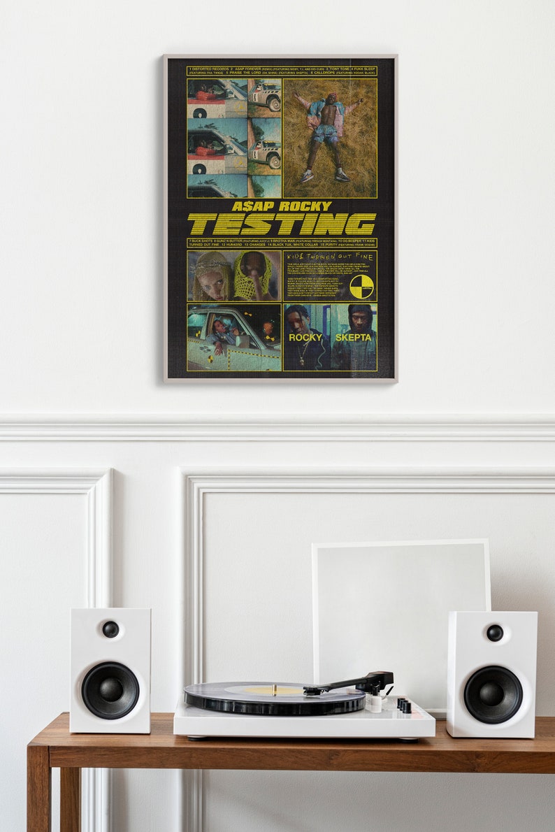 ASAP Rocky 'TESTING' Poster Music Album Cover Wall Art Album Cover ...