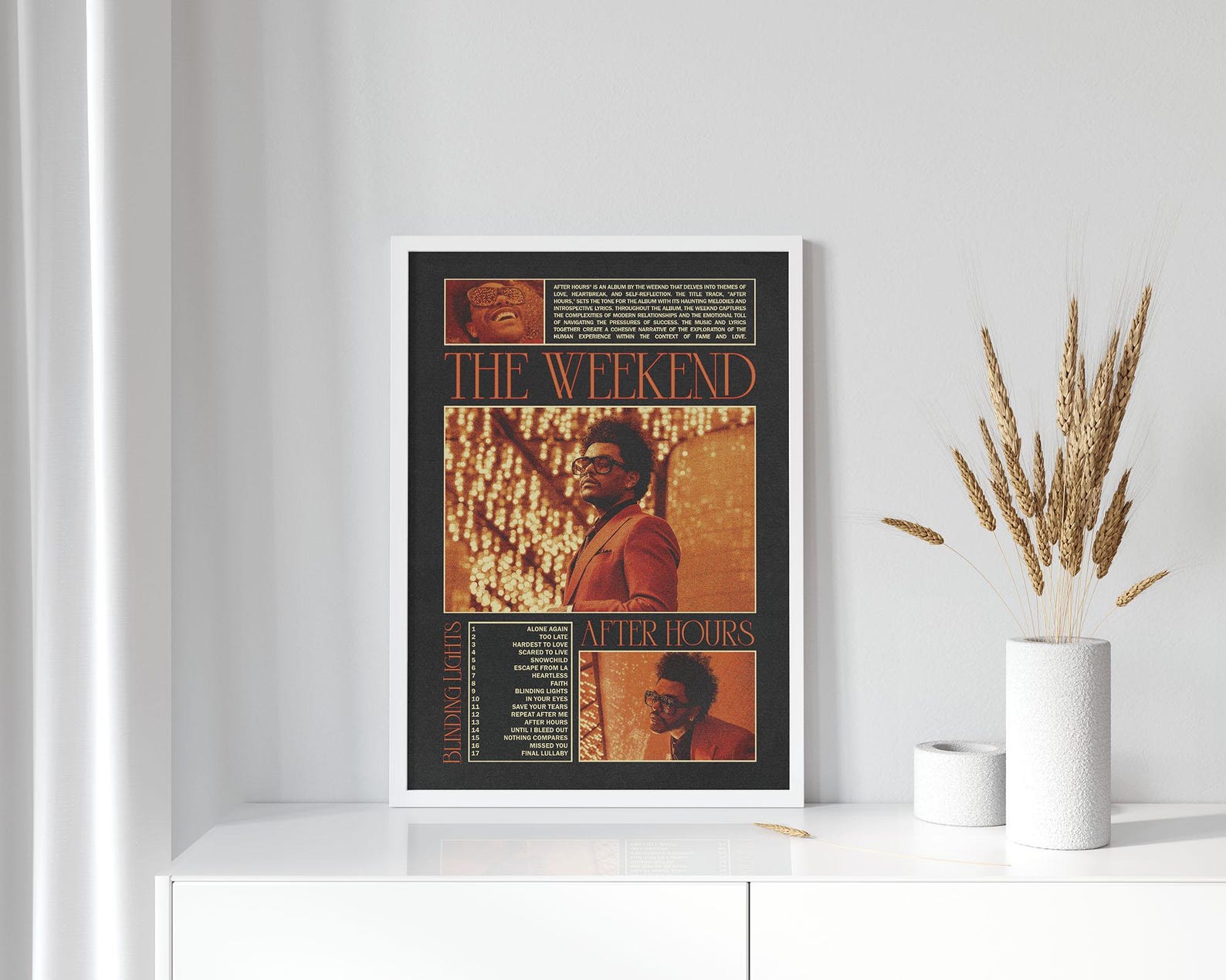 The Weeknd Blinding Lights Poster XO Merch Tracklist Poster Album Cover ...