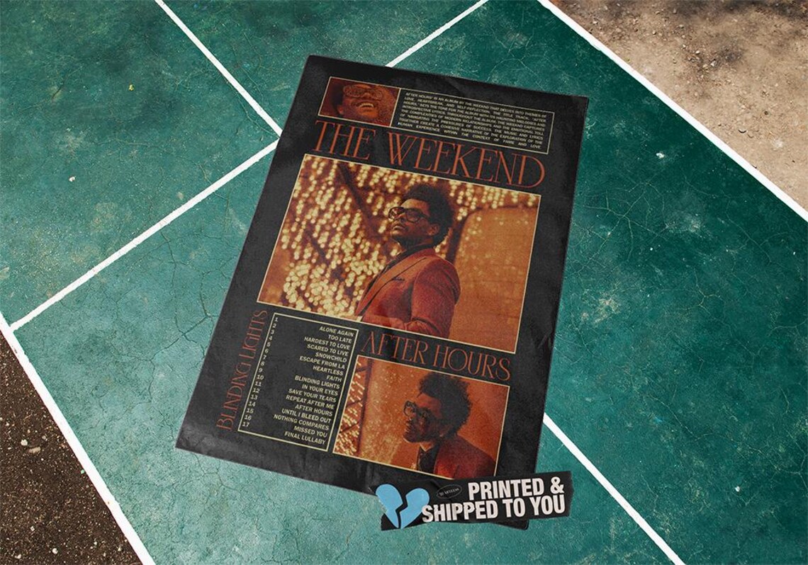 The Weeknd Blinding Lights Poster XO Merch Tracklist Poster Album Cover ...
