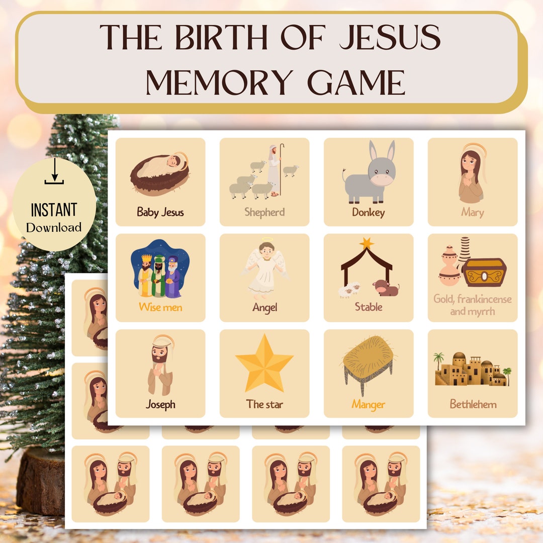 The Birth of Jesus Memory Game , Christmas Activity for Sunday School ...