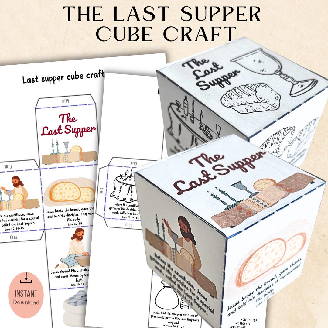 The Last Supper Cube Craft for Kids | Printable Sunday School Story ...
