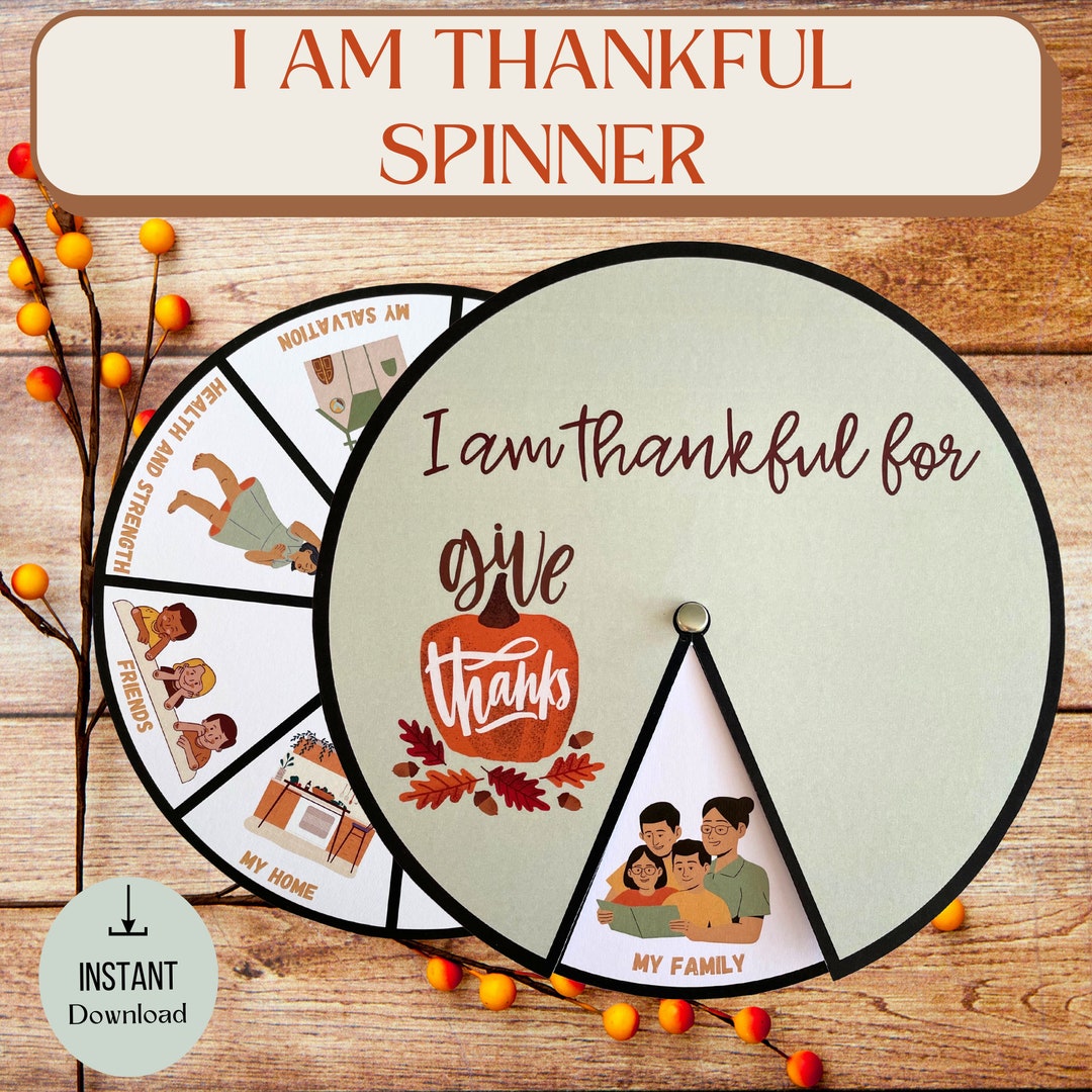 I Am Thankful for Spinner Wheel Craft Thanksgiving Sunday School & Kids ...