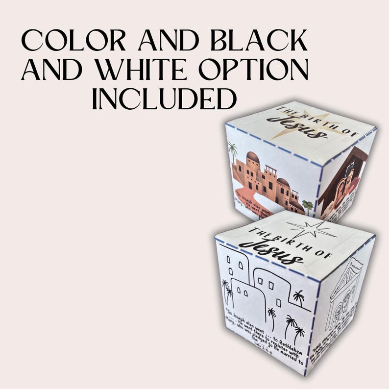 The Birth of Jesus 3D Cube Craft – Sunday School Advent Nativity ...