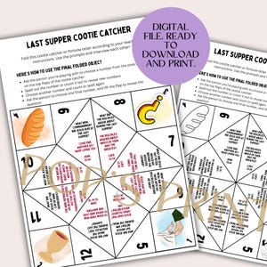 Last Supper Story for Kids| Cootie Catcher| Printable Sunday School ...