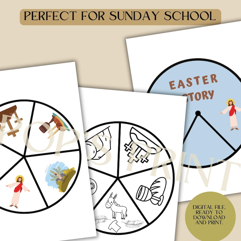 The Easter Story Spinner Wheel| Easter Craft| Sunday School Craft| Kids ...