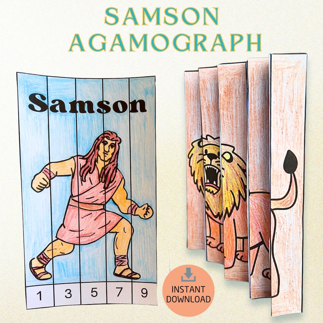 Printable Samson Agamograph – Sunday School Craft, Instant Download ...