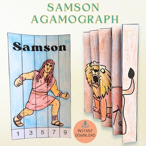 Printable Samson Agamograph – Sunday School Craft, Instant Download ...