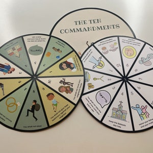 Printable the Ten Commandments Spinner Wheel, Interactive Craft for ...